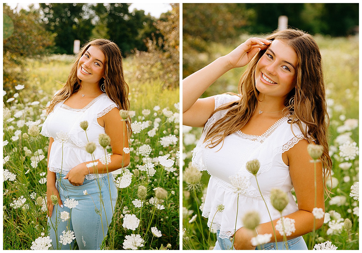 Flower Field Senior Portraits | Jessica