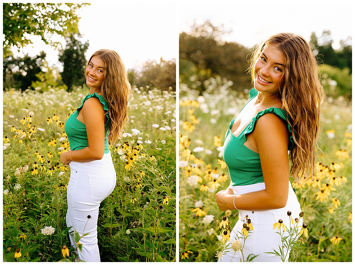 Flower Field Senior Portraits | Jessica